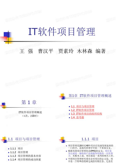 It软件项目管理ppt模板下载 编号qrpazgez 熊猫办公