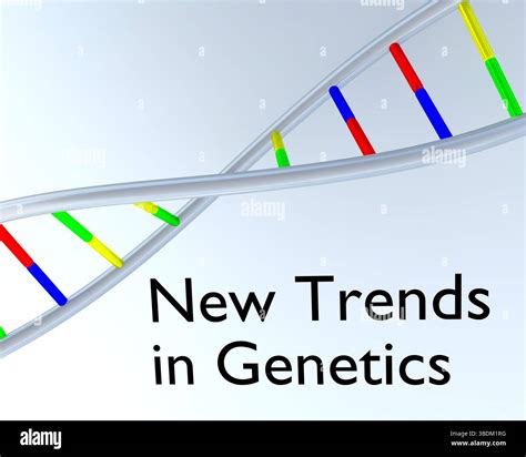 3d Illustration Of New Trends In Genetic Script Below A Dna Double
