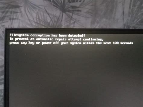 file system corruption has been detected after installation general