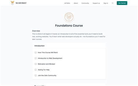 The Odin Project Foundations Course Fountn