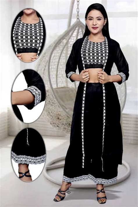 5009 Black Crop Top Palazzo Set At Rs 330set Top Palazzo Set In New Delhi Id 2853602787848
