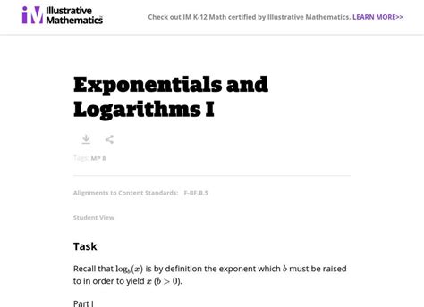 Illustrative Mathematics F Bf Exponentials And Logarithms I Lesson Plan For 9th 10th Grade