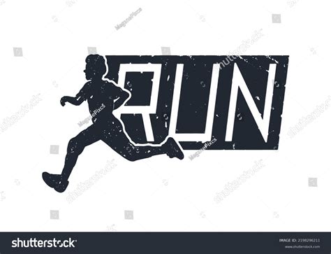 Hand Drawn Person Running Text Run Stock Vector Royalty Free