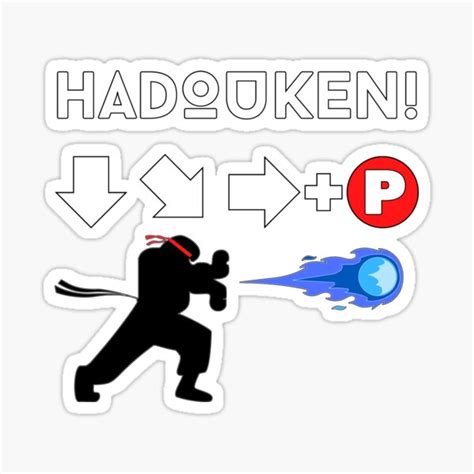 Ryu Street Fighter Hadouken Fireball Fan Art Sticker For Sale By