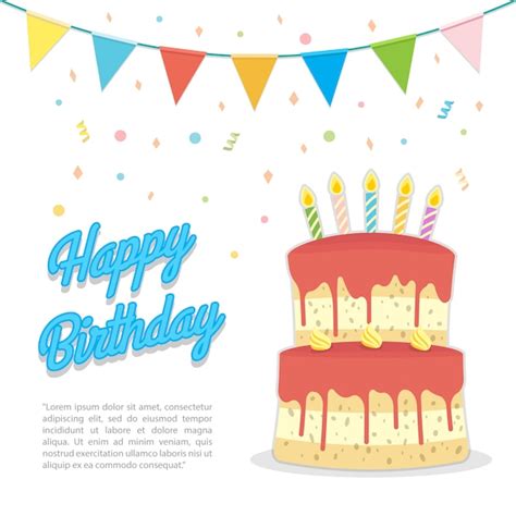 С днем рождения фон Премиум вектор