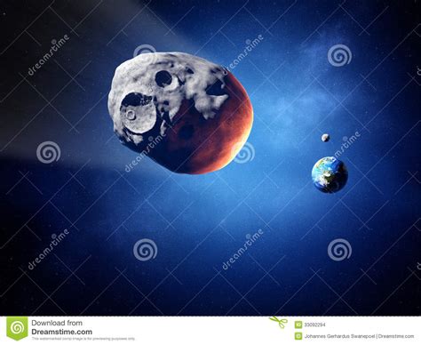 Asteroid On Collision Course With Earth Elements Of This Image Stock Illustration