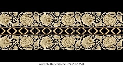 Vintage Floral Border Design Textile Digital Stock Illustration Shutterstock