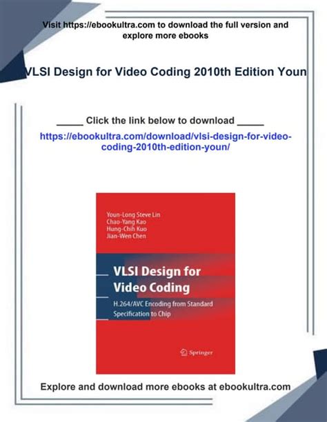 Vlsi Design For Video Coding 2010th Edition Youn Pdf