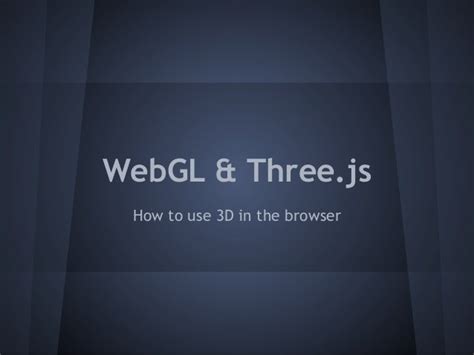 Intro To Webgl With Threejs Extended