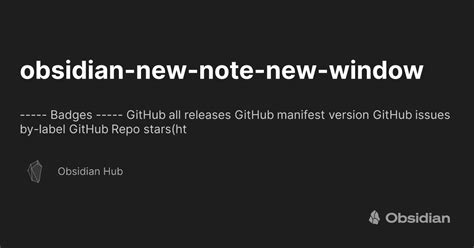 obsidian new note new window obsidian hub obsidian publish