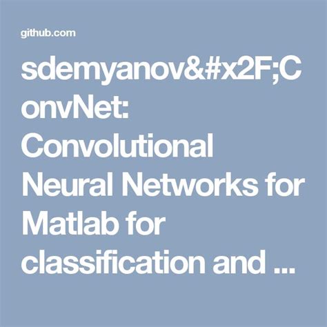 Convnet Convolutional Neural Networks For Matlab