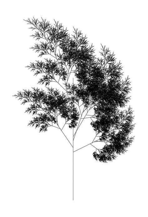 Flat Vector Computer Generated L System Fractal Plant Generative Art Stock Vector Illustration