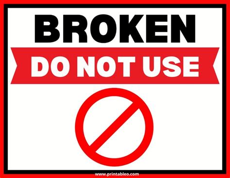 Do Not Use Sign Printable
