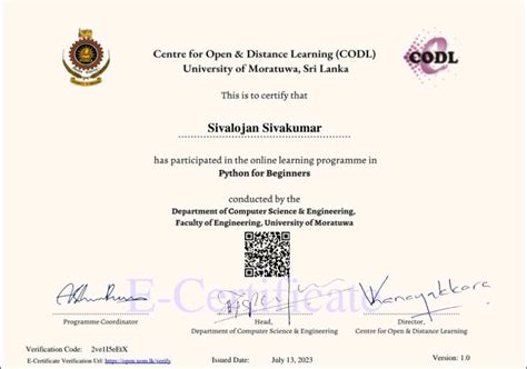 Sivakumar Sivalojan On Linkedin Universityofmoratuwa Uom Python Programming
