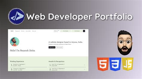 Customized Dev Create A Minimalist Web Developer Portfolio Using Html Css And Javascript Youtube