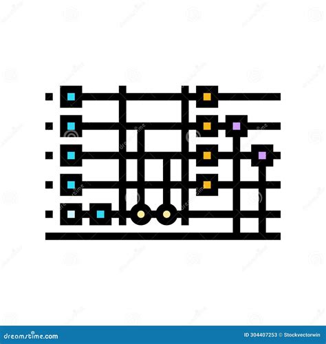 Circuit Quantum Technology Color Icon Vector Illustration Stock Illustration Illustration Of