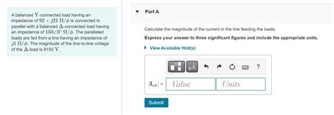 solved a balanced y connected load having an part a