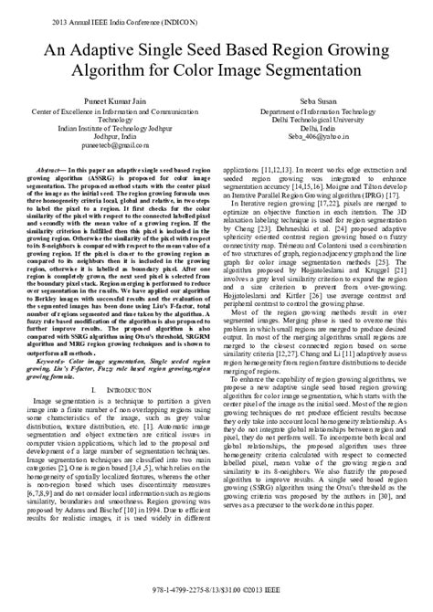 Pdf Adaptive Single Seed Based Region Growing Algorithm