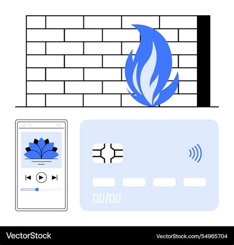 Firewall Protection Contactless Payment Card Vector Image
