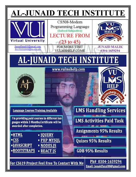 Cs508 Solved Subjective Final Term By Junaid Cs508 Modern Programming