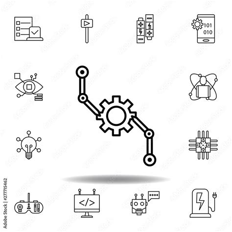 Robotics Assembly Outline Icon Set Of Robotics Illustration Icons Signs Symbols Can Be Used