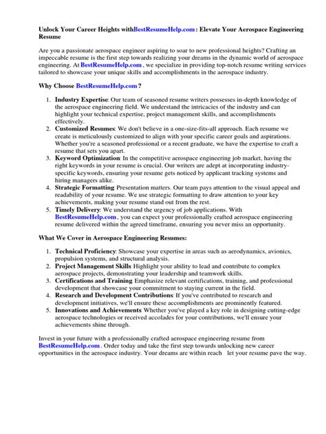 Aerospace Engineer Resume Pdf