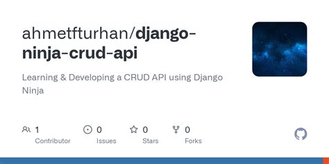 Github Ahmetfturhan Django Ninja Crud Api Learning Developing A Crud Api Using Django Ninja