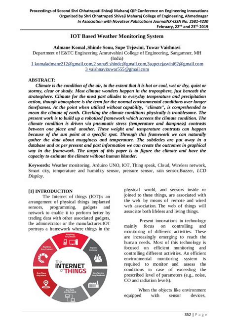 PDF IOT Based Weather Monitoring System Monitoring System By