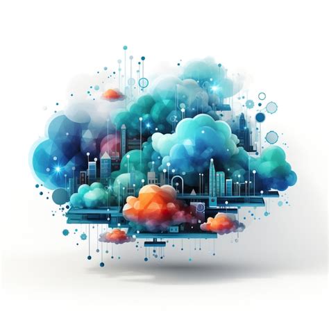 Premium Vector Geometric Vector Cloud Computing Vector On White Backgrou