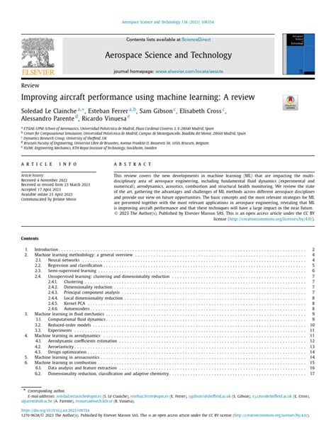 Improving Aircraft Performance Using Machine Learning Pdf Statistical Classification