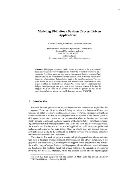 Pdf Modeling Ubiquitous Business Process Driven Applications