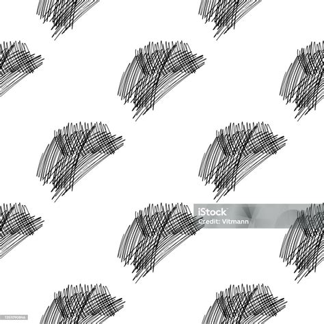 벡터 매끄러운 패턴 브러시 는 흰색 배경에 검은 색줄 무늬 손으로 그린 그레인지 텍스처 잉크 기하학적 요소입니다 패션 모던