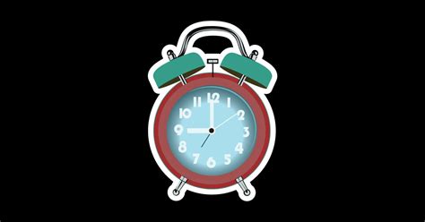 Table Alarm Clock Sticker Vector Illustration Home Interior Object Icon Concept Alarm Clock
