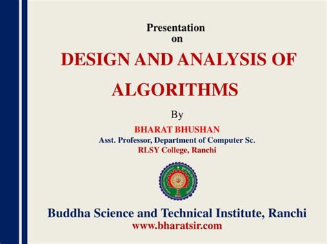 Design And Analysis Of Algorithms By Bharat Sir Pdf