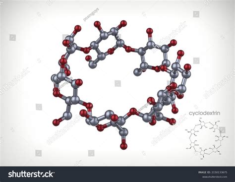 Molecular Structure Cyclodextrin 3d Rendering Cyclodextrin Stock