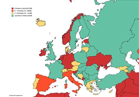 scientifically accurate map of wiener sizes in europe r mapporncirclejerk