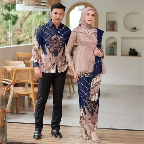 Official Batik Sequin Tulle Couple Batik Kebaya Proposal Set Couple Kebaya Shopee Malaysia