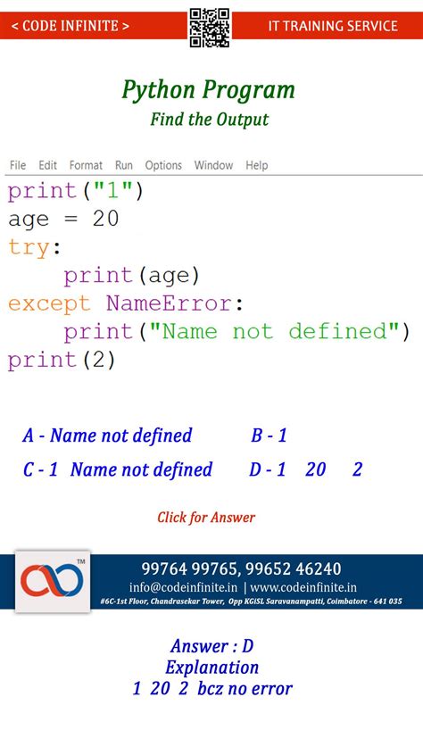 Code Infinite 🐍 Test Your Python Knowledge 🧠 Are You A