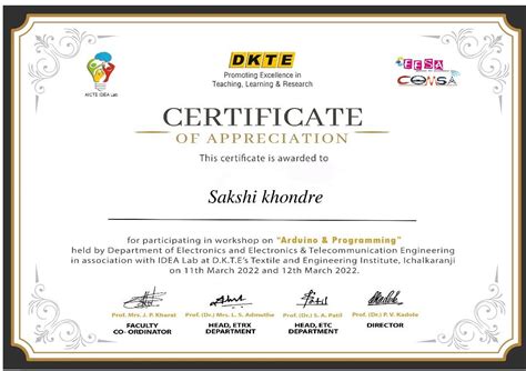 Sakshi Khondre On Linkedin Successfully Completed Arduino And Programming Workshops And Done Some