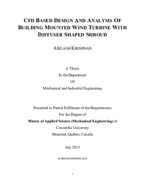 Pdf Cfd Based Design And Analysis Of Building Mounted Wind Turbine With Diffuser Shaped Shroud