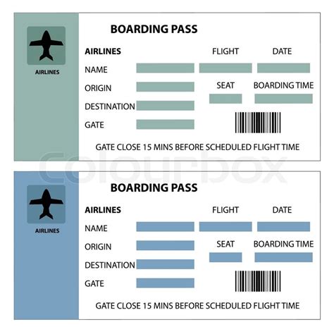 Illustration Of Two Boarding Passes On Stock Vector Colourbox Illustration Of Two Boarding Passes On Stock Vector Colourbox