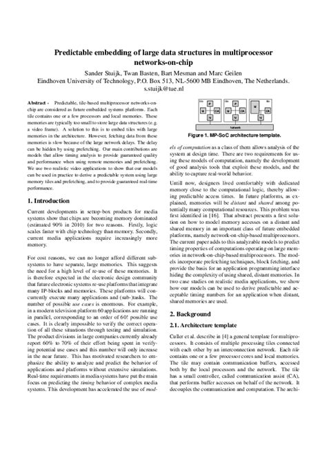 Pdf Predictable Embedding Of Large Data Structures In Multiprocessor Networks On Chip