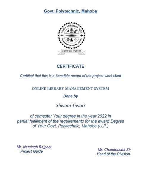 Certificate Library Management System Final Report Pdf