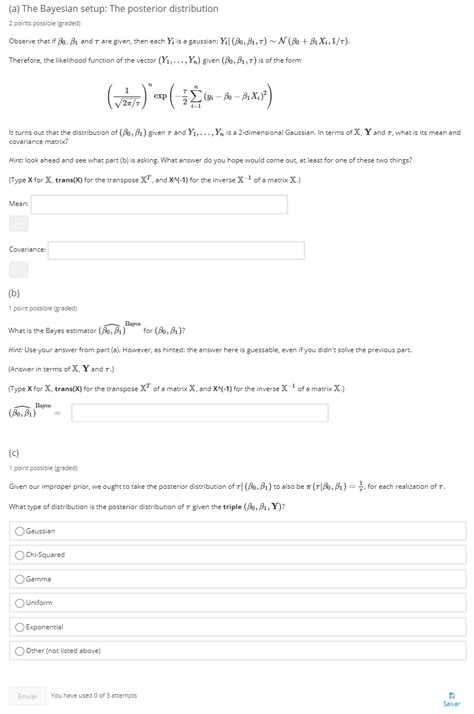 solved a the bayesian setup the posterior distribution 2