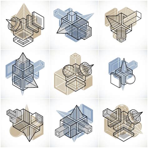 Premium Vector Set Of Isometric Abstract Vector Geometric Shapes