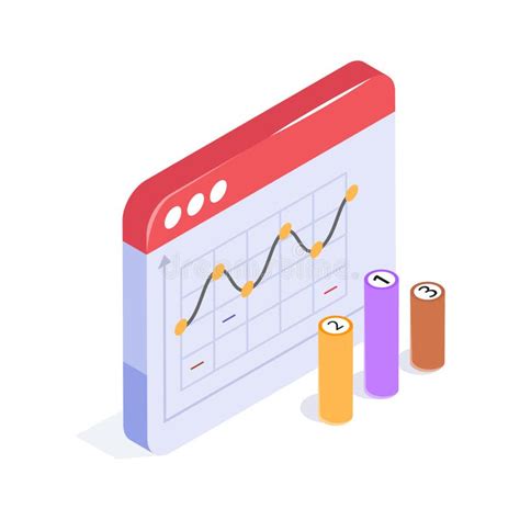 An Isometric Icon Of Business Report In Modern Style Stock Vector