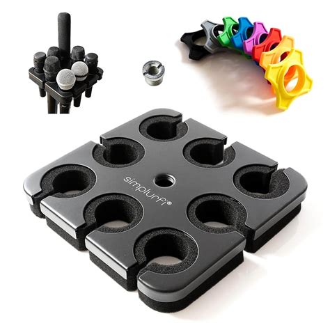 Multi Microphone Holder For Mic Stand Square Tray Reverb