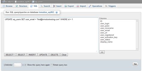 Running Mysql Statements In Phpmyadmin Inmotion Hosting