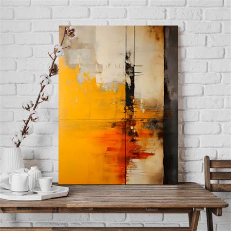 Modern Abstract Geometric Orange Black Art Poster Zazzle
