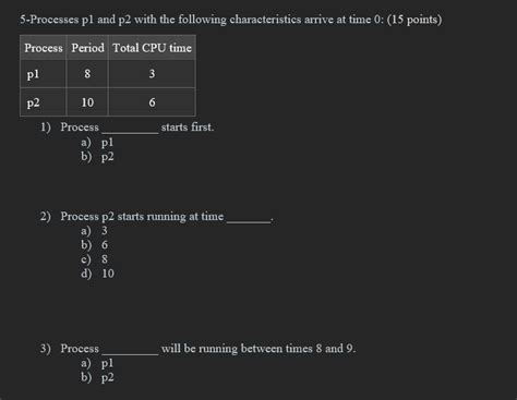 Solved Processes P And P With The Following Chegg